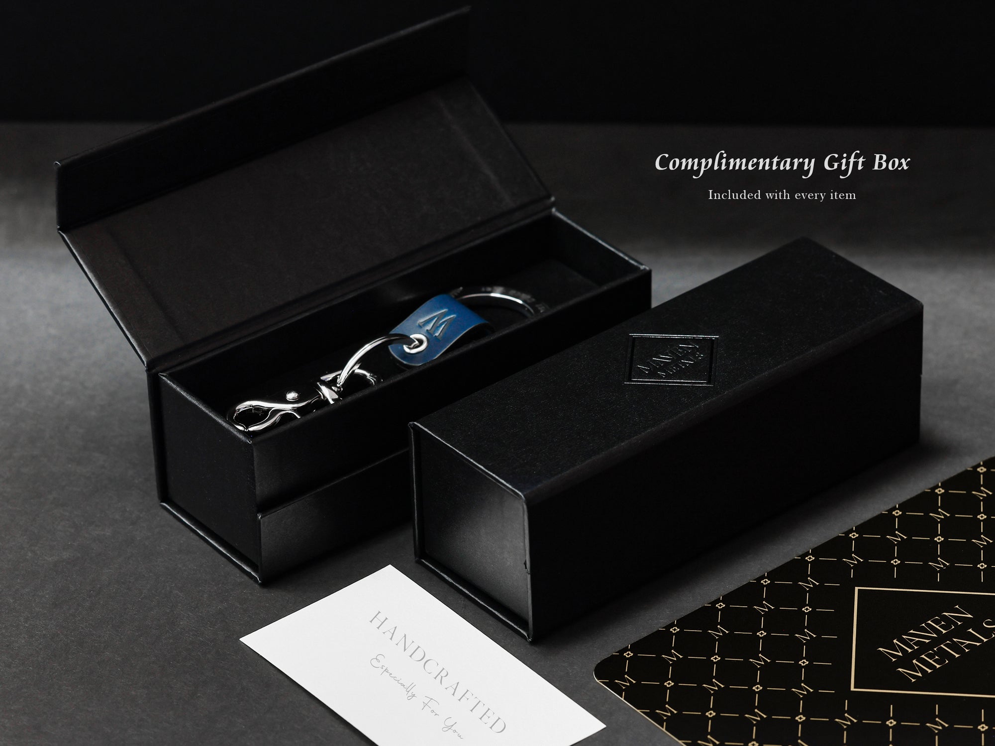 Custom 3D Engraved Leather Keychain Ring - Maven Metals