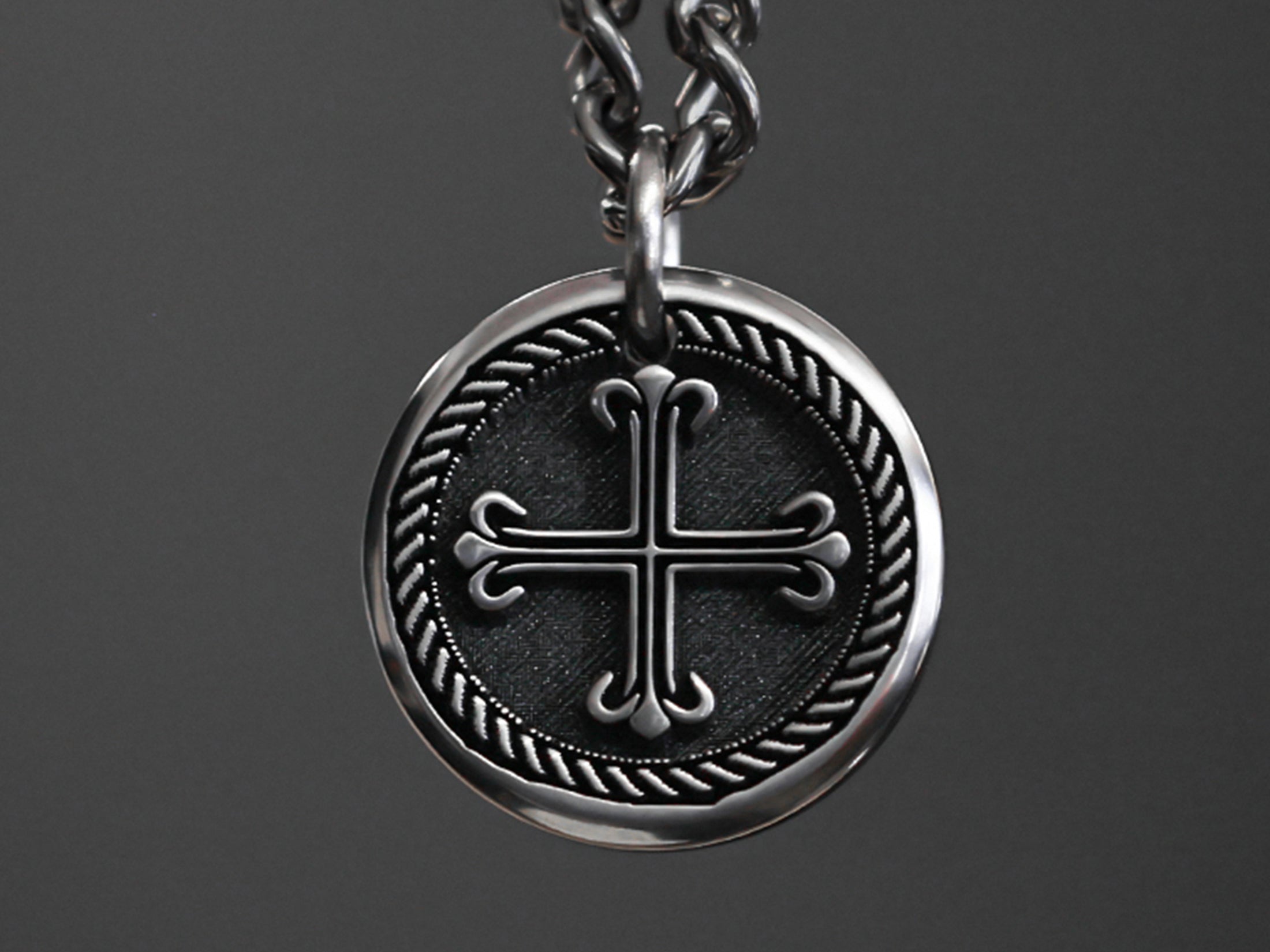 TITANIUM Mens Custom Cross Necklace - 3D Cross Necklace - Maven Metals