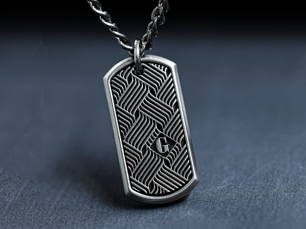Titanium Infinity Weave Necklace - Mini Tag Jewelry - Maven Metals