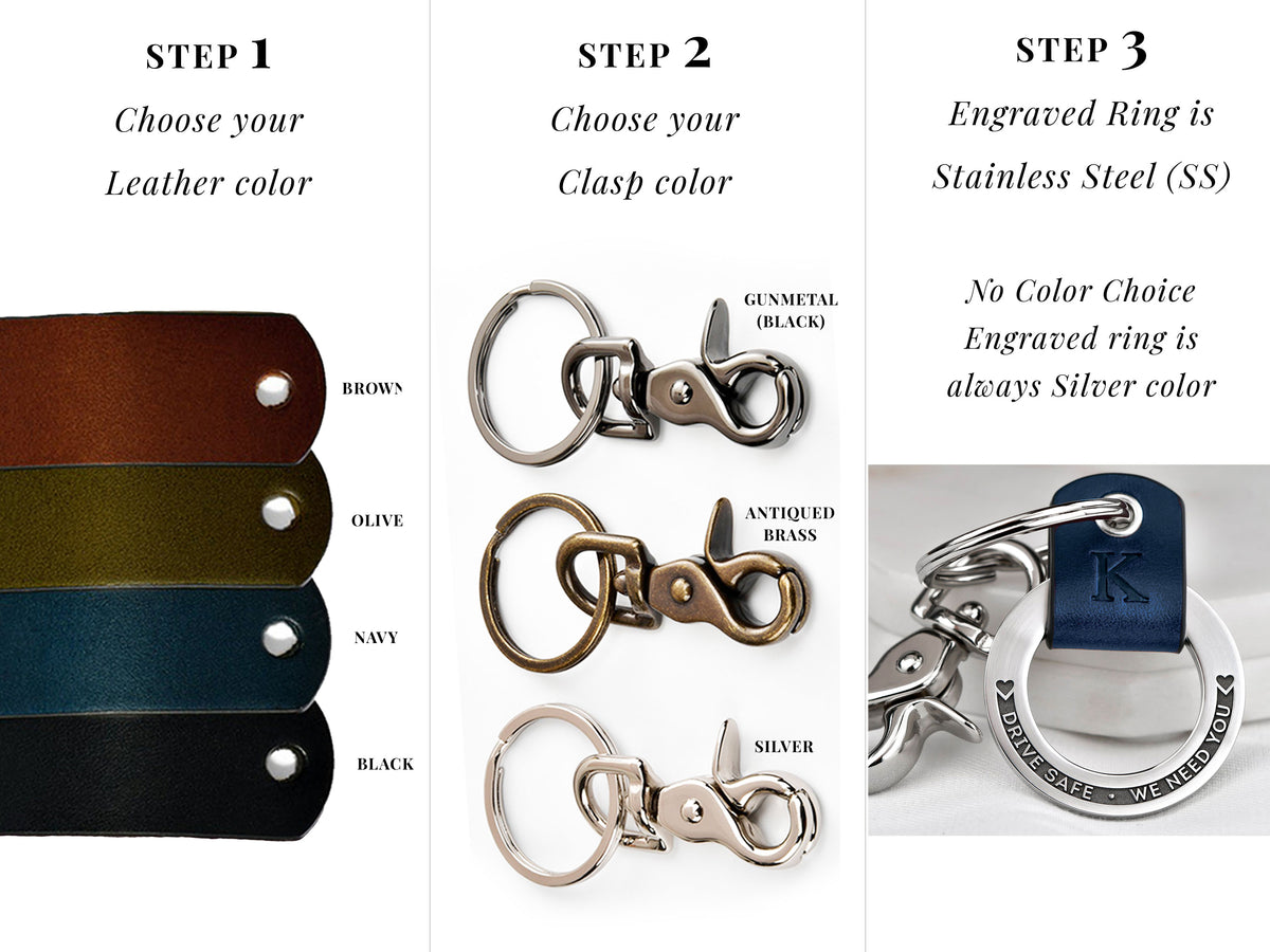 Custom Made Gifts | Engraved Leather Key Chains | Maven Metals