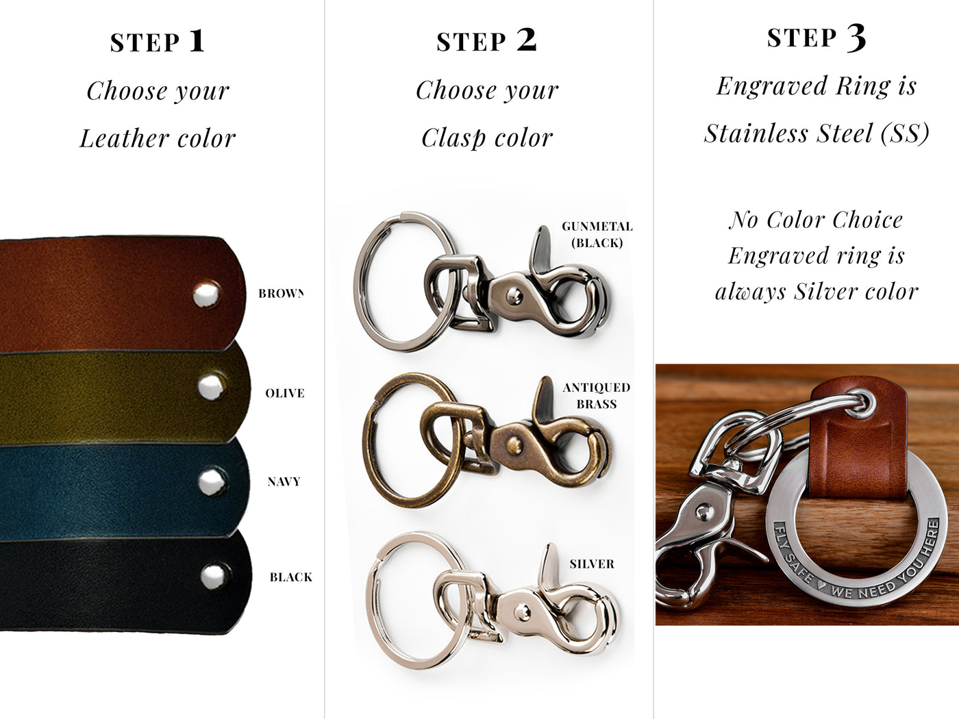 Custom Made Gifts | Engraved Leather Key Chains | Maven Metals