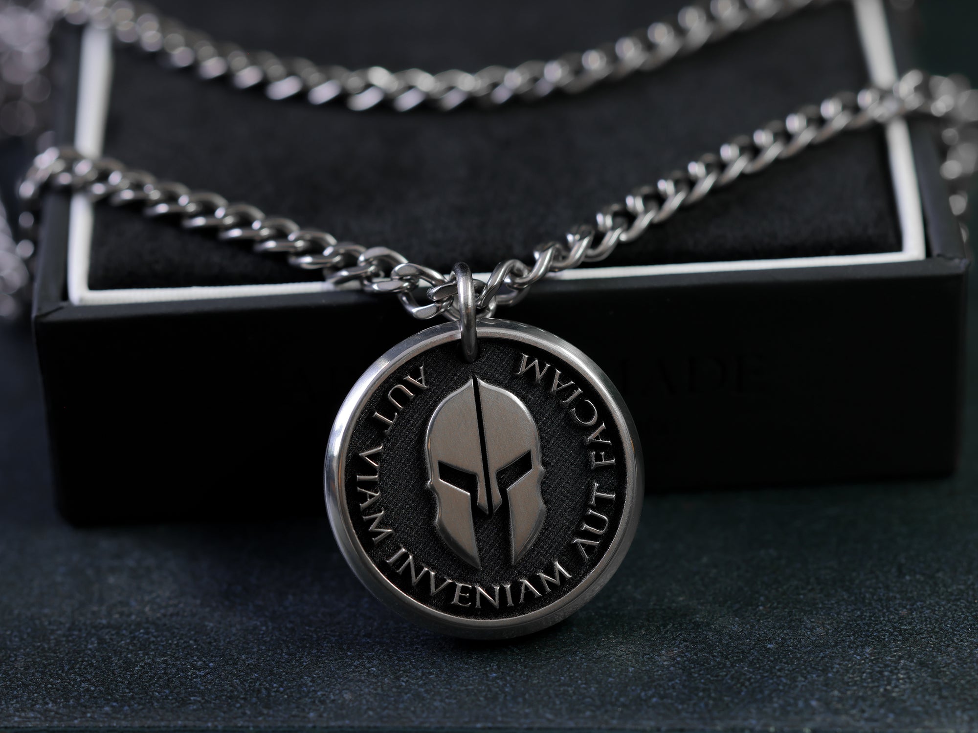 TITANIUM Custom Spartan Necklace - Mens 3D Necklaces - Maven Metals