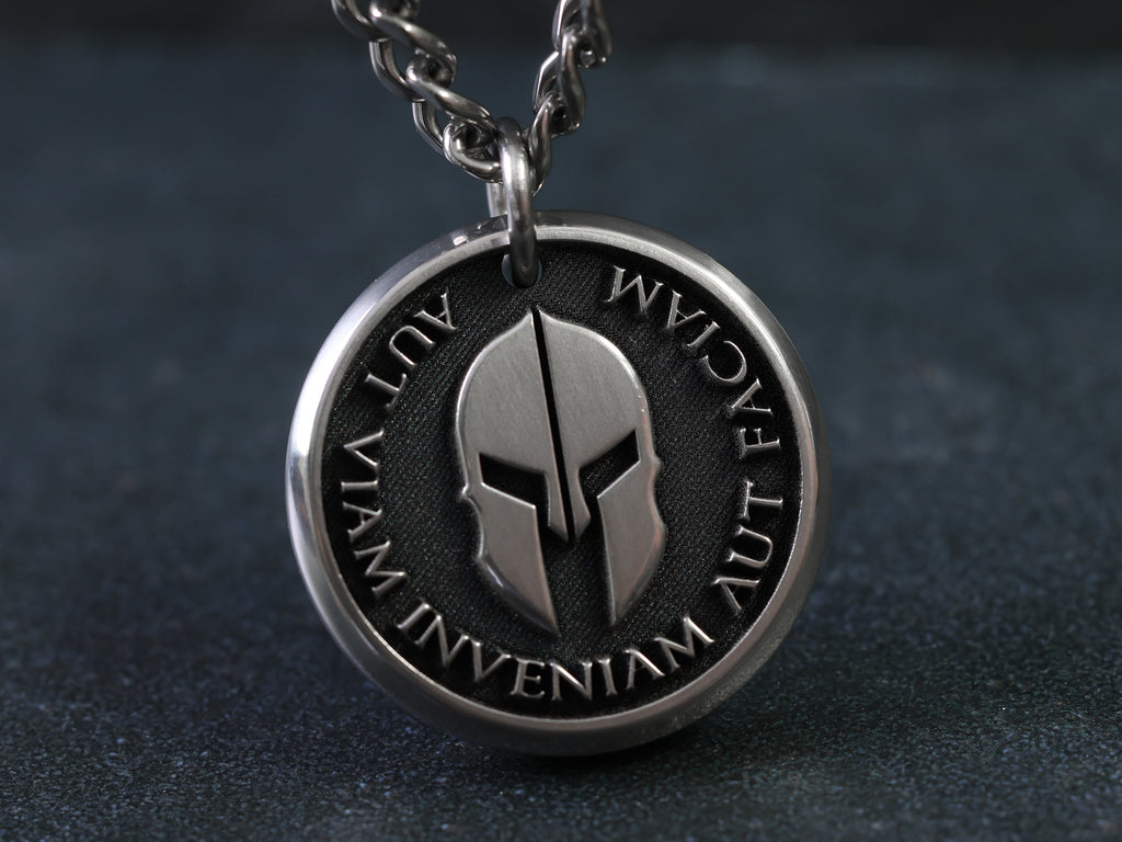 TITANIUM Custom Spartan Necklace - Mens 3D Necklaces - Maven Metals
