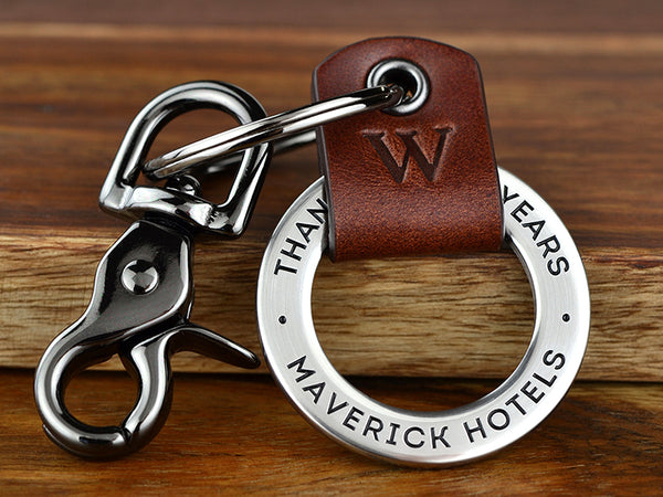 Maven Metals | Appreciation Gifts | Staff Appreciation Leather Keychain