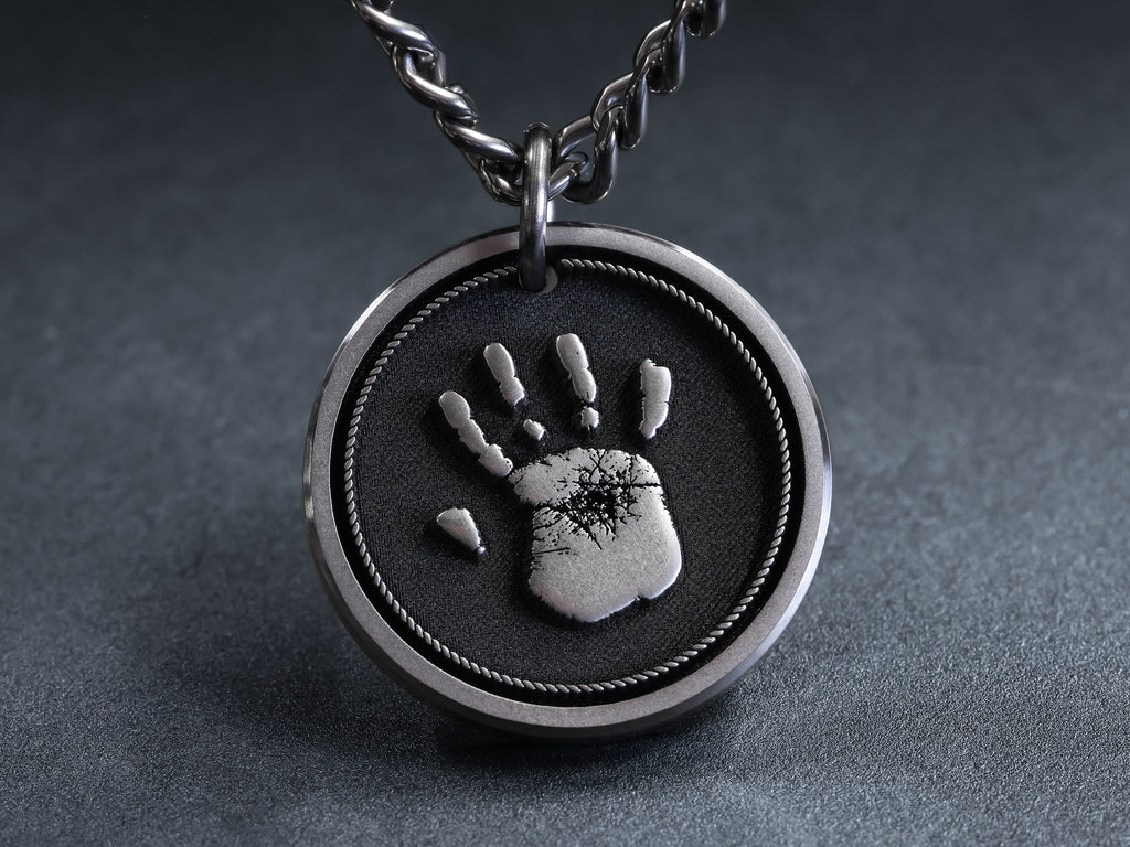 Real Handprint 3D Necklace - Titanium Jewelry - Maven Metals