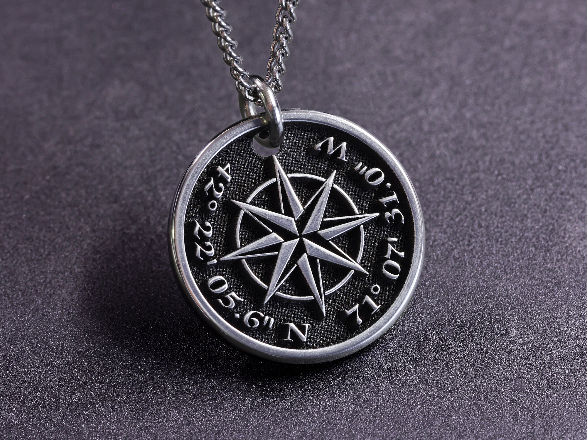 TITANIUM Women's Compass Necklace - Custom 3D Jewelry - Maven Metals